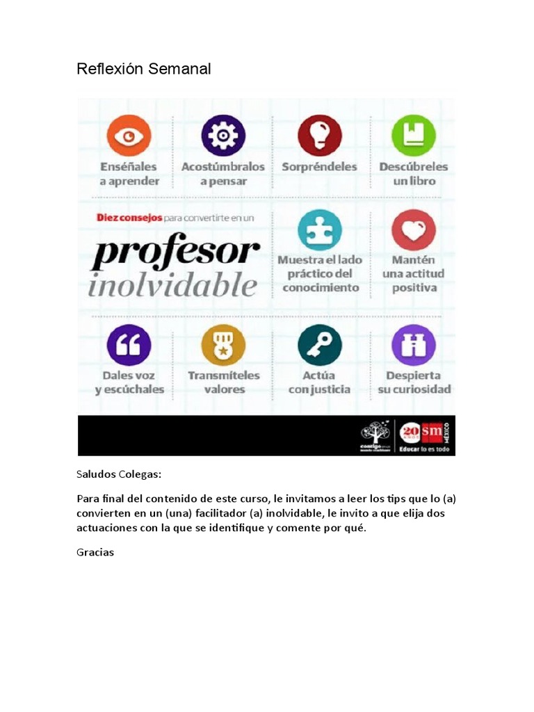 Reflexión Semanal | PDF