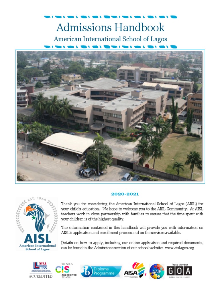 AISL Admissions Handbook 2020-2021 | PDF | University And College ...