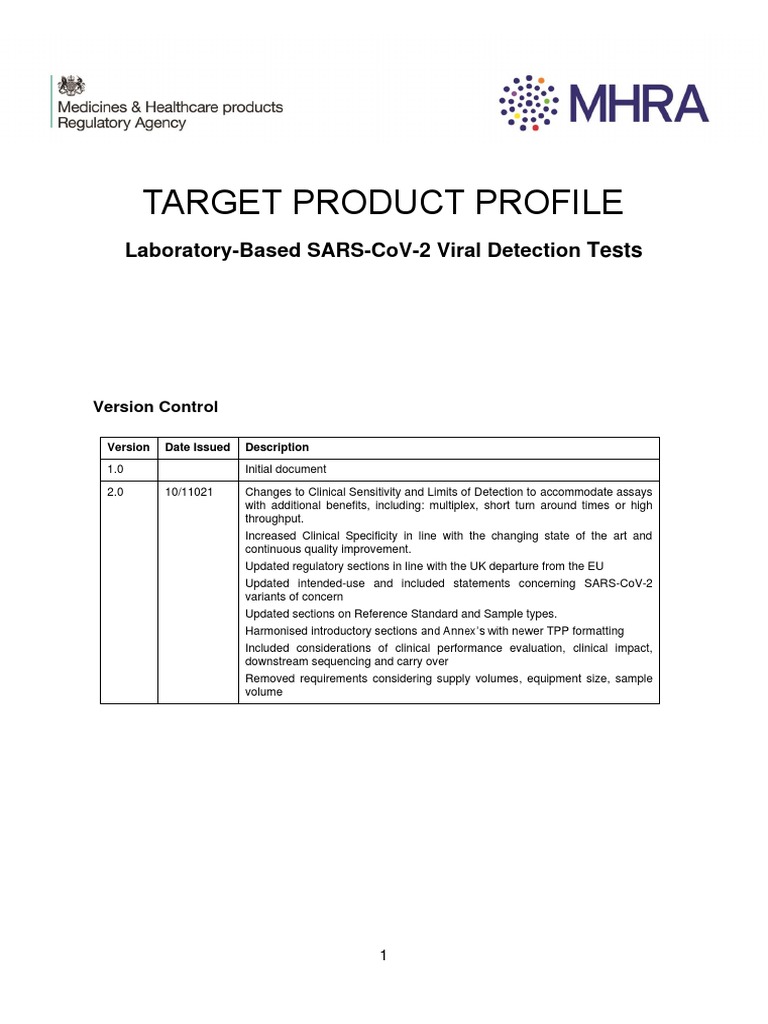 SARS-CoV-2 Detection Test Profile | PDF | Infection | Sensitivity And ...
