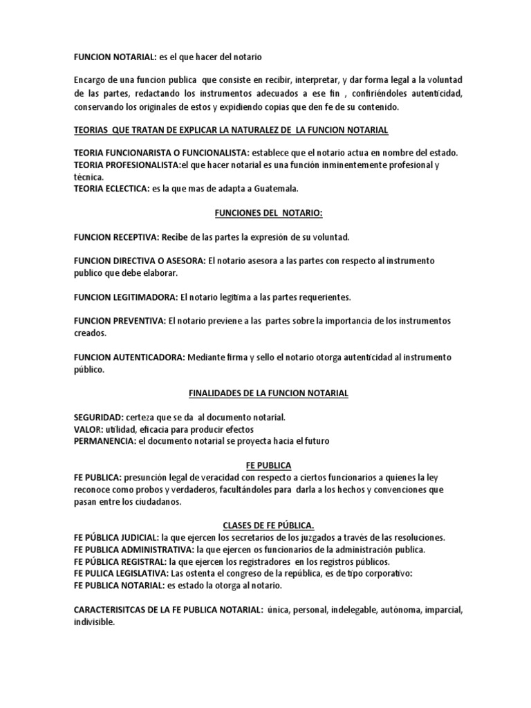 Funcion Notarial Derecho Notarial | PDF