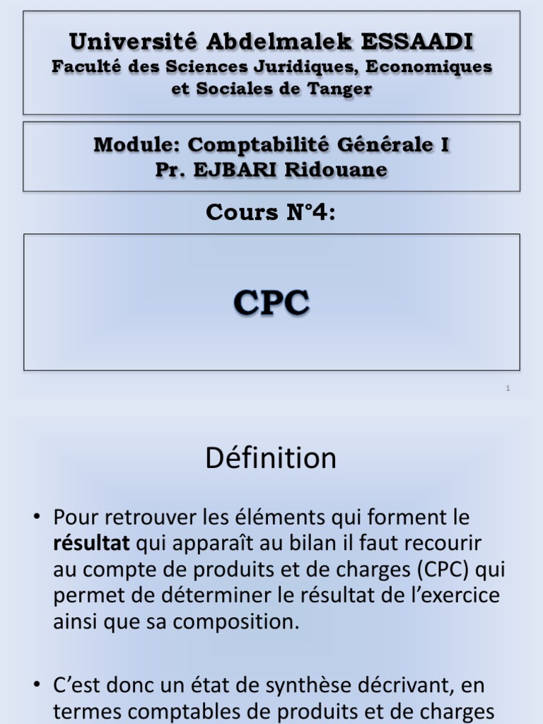 S1-Cours N°4 - CPC | PDF