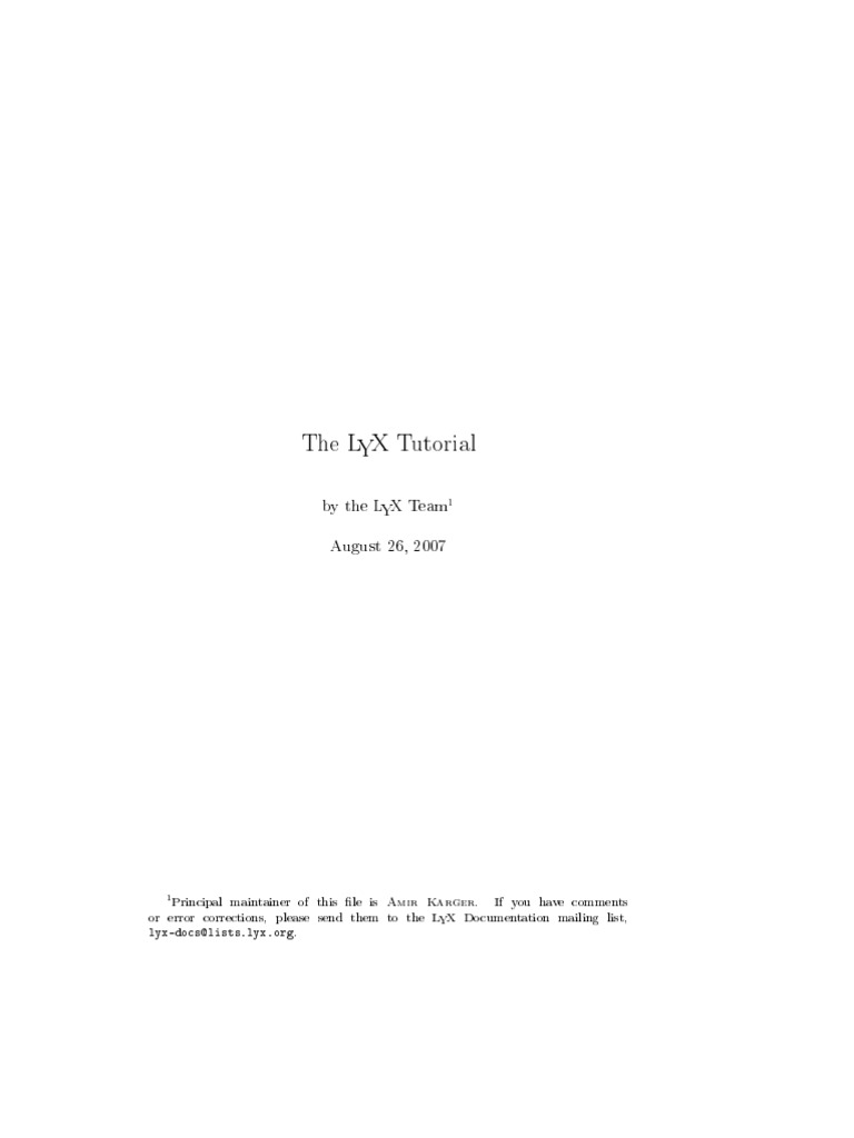 The LYX Tutorial | PDF | Te X | Bracket