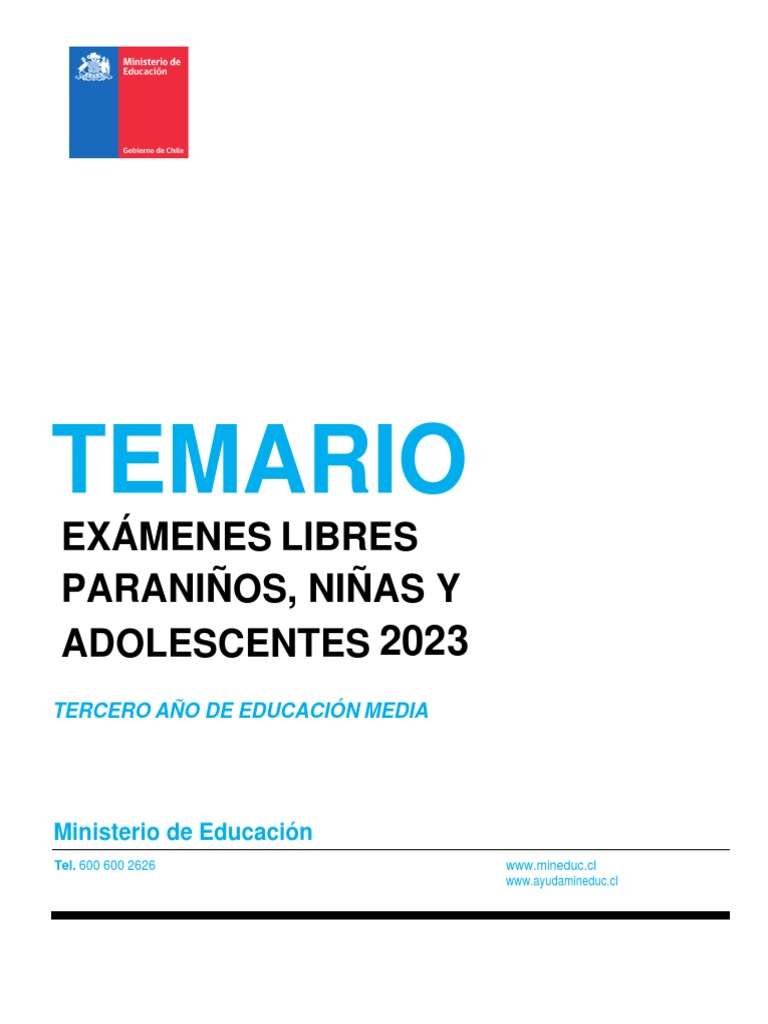 Temario 3 Medio Chile 2023 | PDF | Aprendizaje | Patógeno