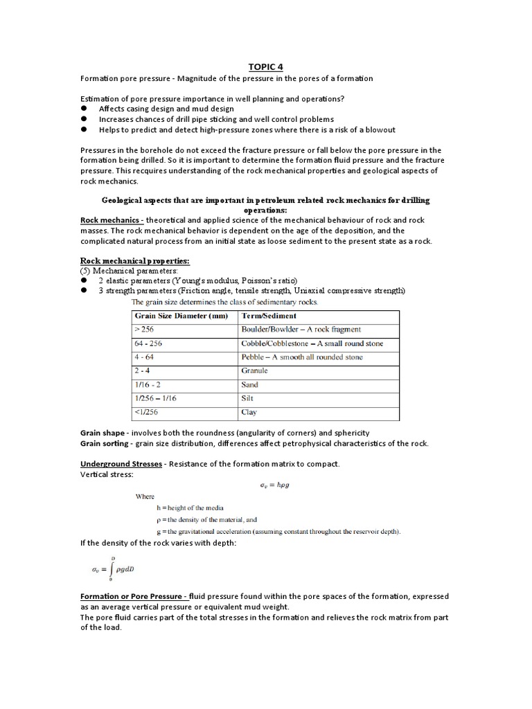 Drilling Engineering summarised notes | PDF | Strength Of Materials ...