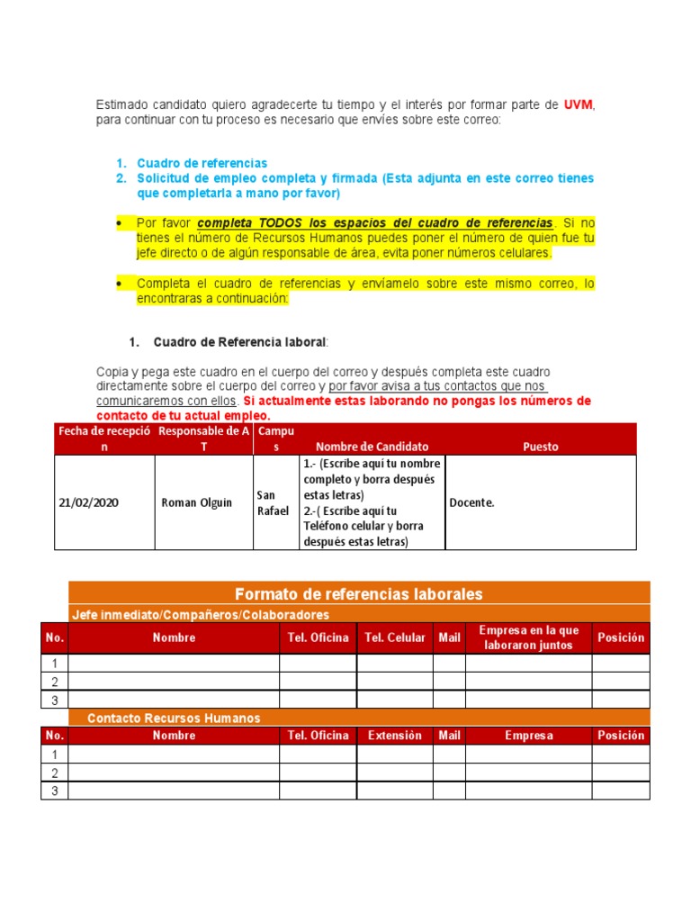 Cuadro de referencias | PDF
