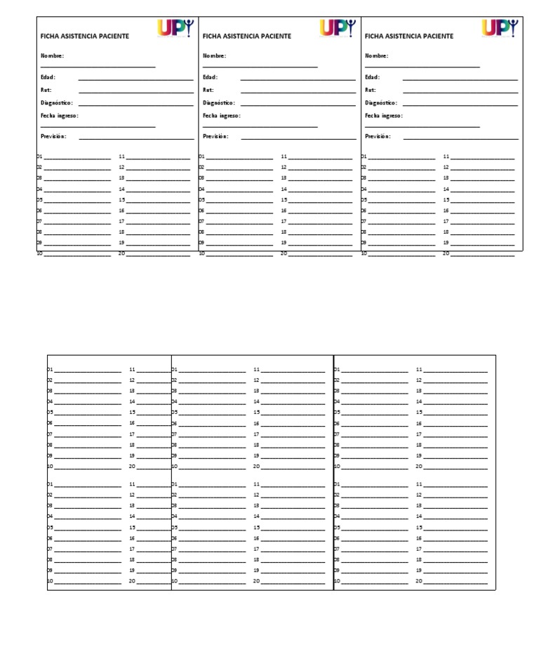 Ficha Asistencia Paciente | PDF