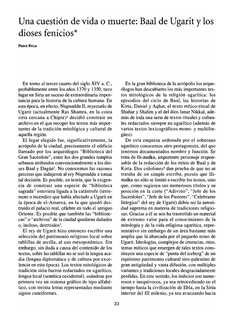 Una Cuestion de Vida o Muerte Baal de Ug | PDF Una Cuestion de Vida o Muerte Baal de Ug | PDF