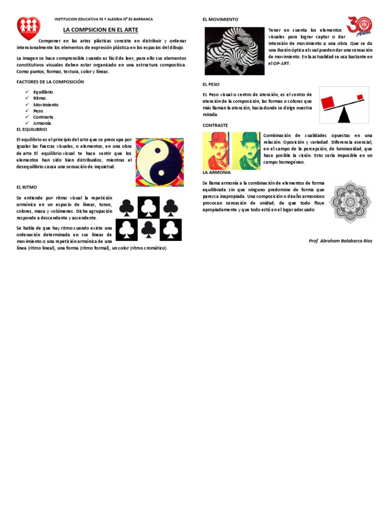 La Composicion en El Arte | PDF | Composición (artes visuales) | Ritmo