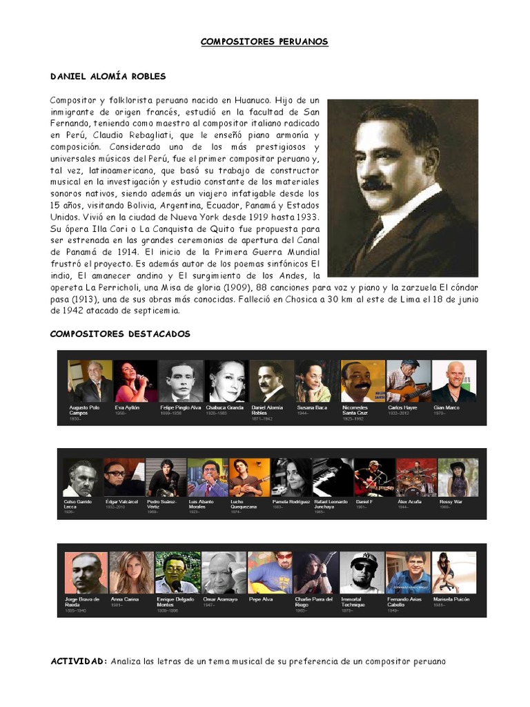 Compositores Peruanos Destacados | PDF