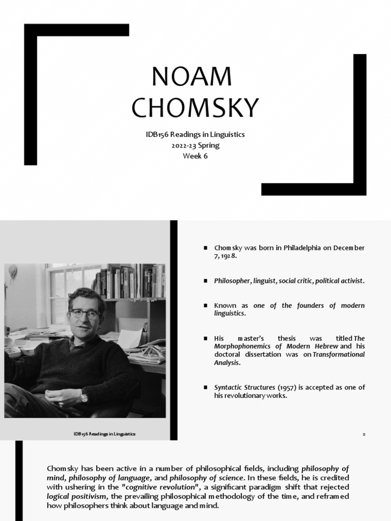 Chomsky's Linguistic Theories Explained | PDF | Noam Chomsky | Language Acquisition