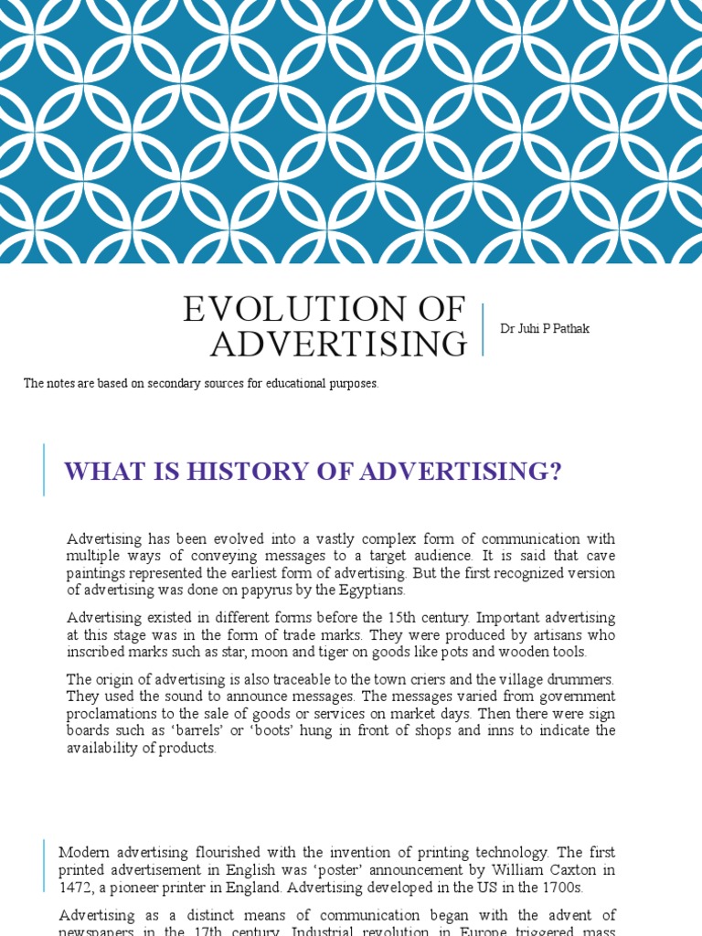 Evolution of Advertising | PDF