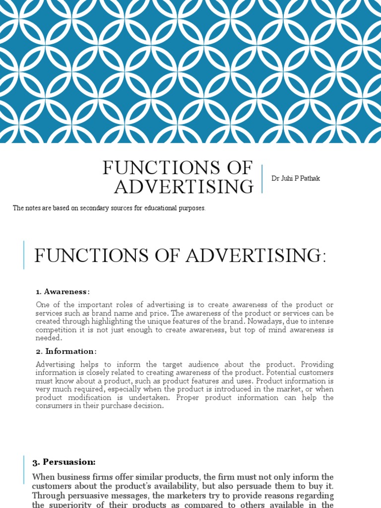 Key Functions of Advertising Explained | PDF | Business
