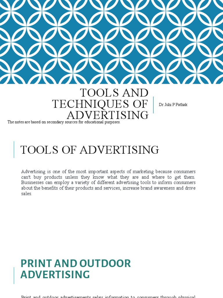 Tools and Techniques of Advertising | PDF | Advertising | Composition ...