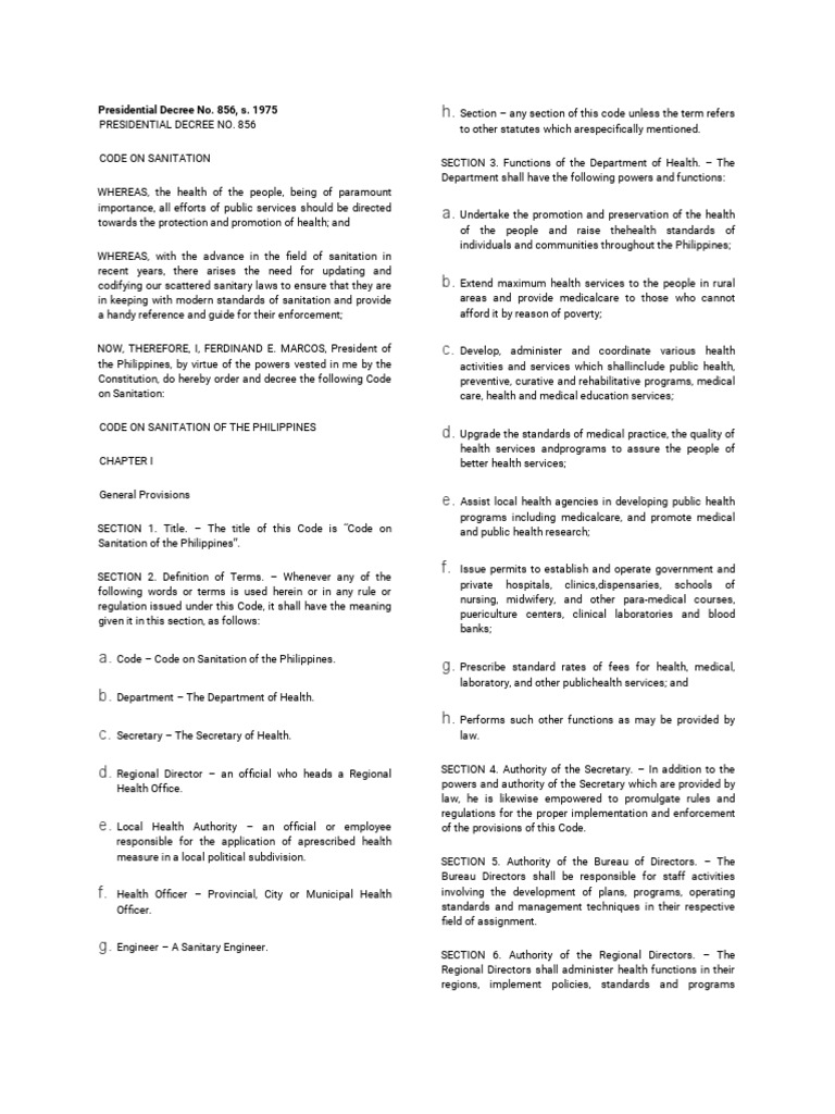 Presidential - Decree - No 856 | PDF | Hand Washing | Water