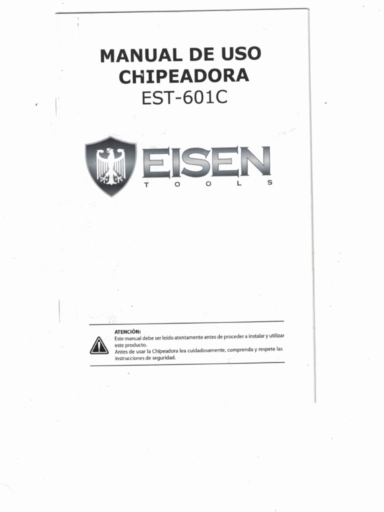 Manual Uso Chipeadora EST-601C | PDF