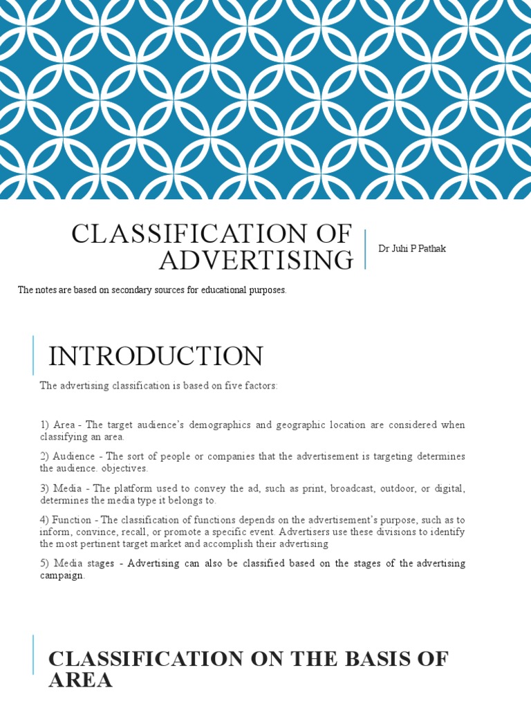 Classification of Advertising | PDF