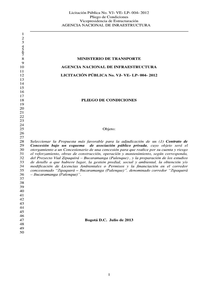 Pliego de Condiciones | PDF