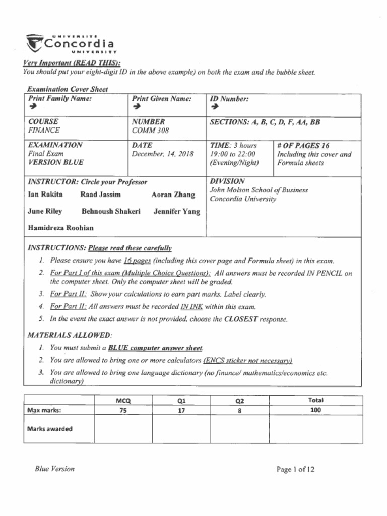 35 Comm 308 Final Exam (Fall 2018) - Solution | PDF