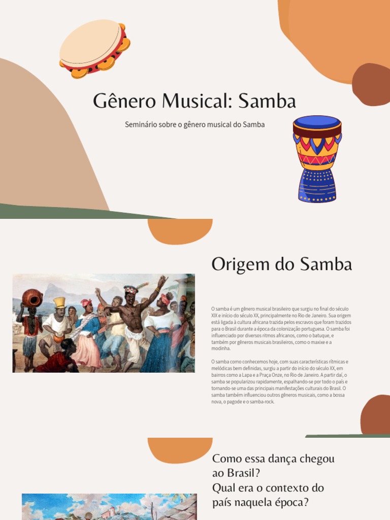 O surgimento e evolução da dança do samba: de suas origens africanas à ...