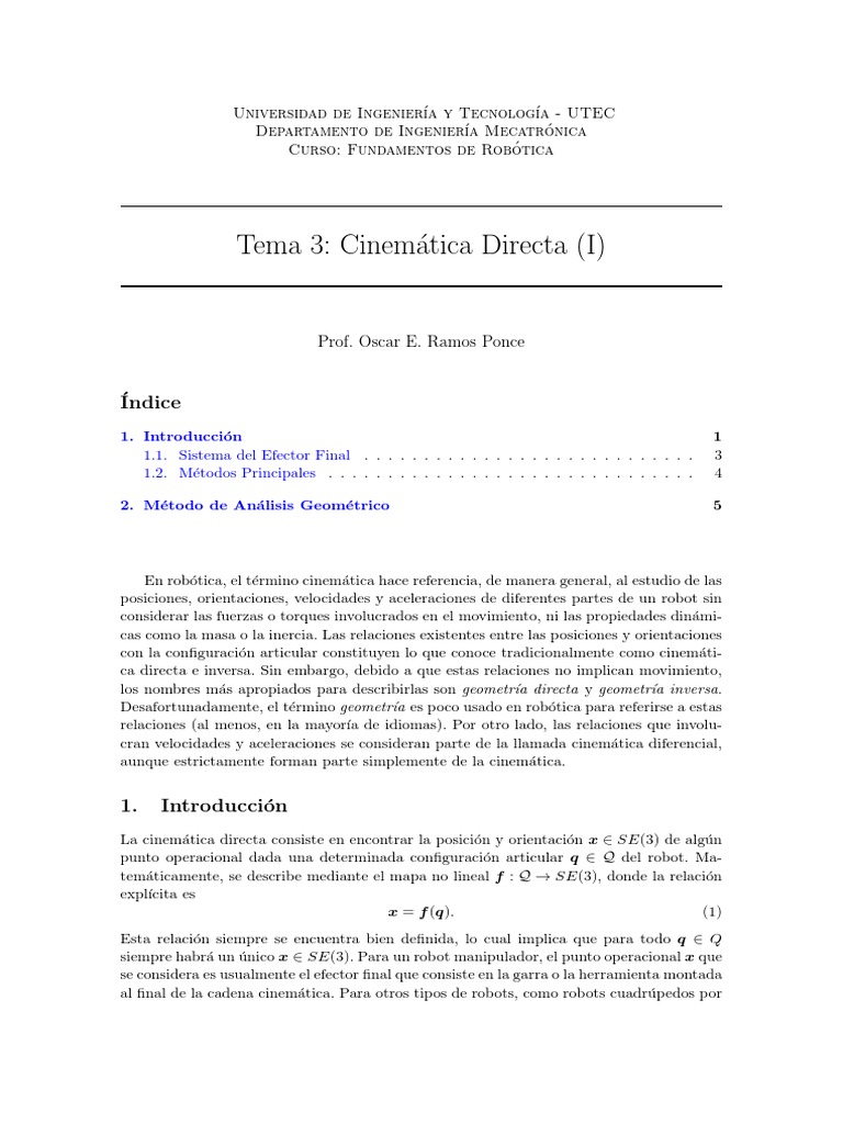 FR3 Cinematica Directa I | PDF | Rotación | Movimiento (física)