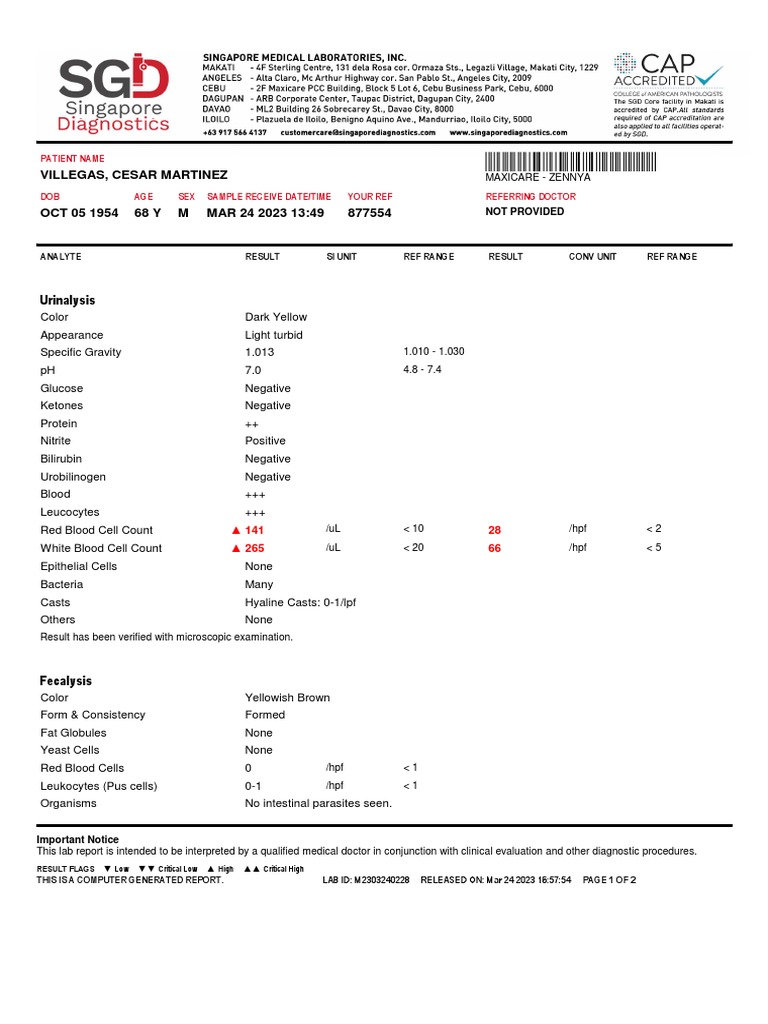 Lab Result 325025 1679930430475 | PDF