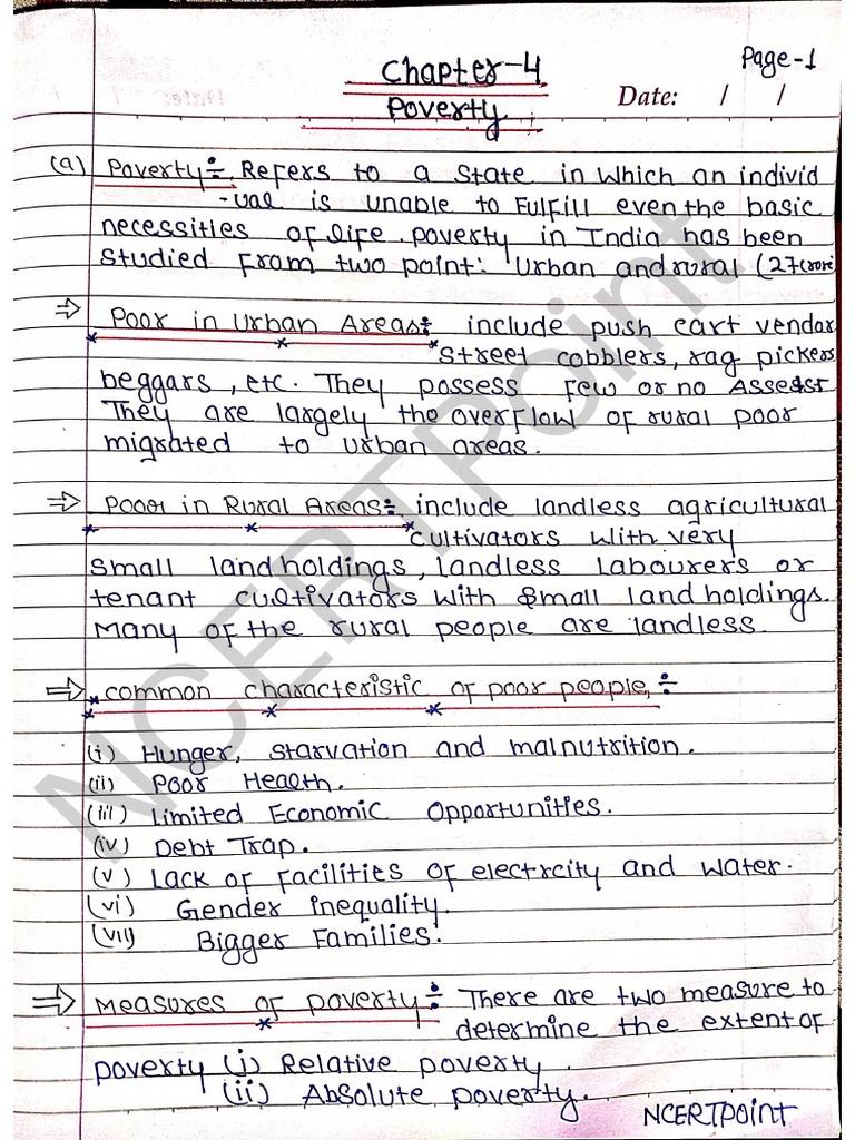 Poverty - Notes | PDF