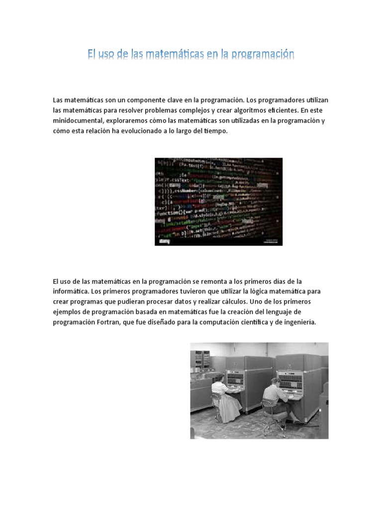 El Uso de Las Matemáticas en La Programación | PDF