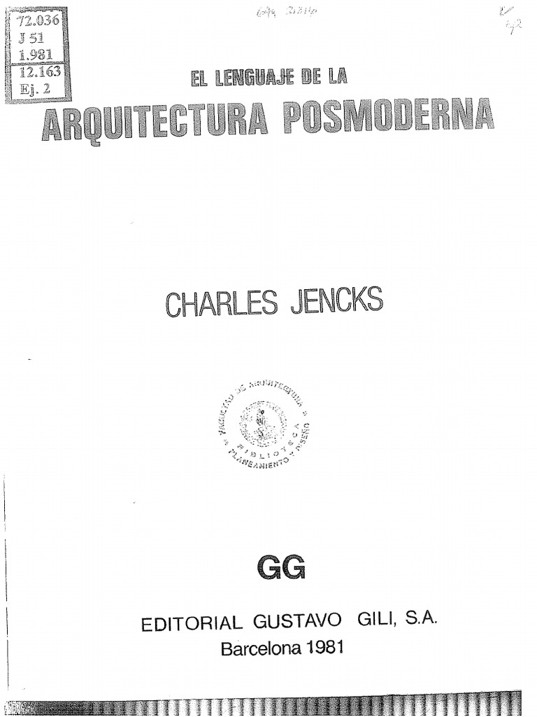 El Lenguaje de La Arquitectura Posmoderna - Charles Jencks | PDF