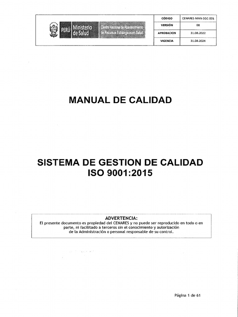 Manual de Calidad PDF | PDF