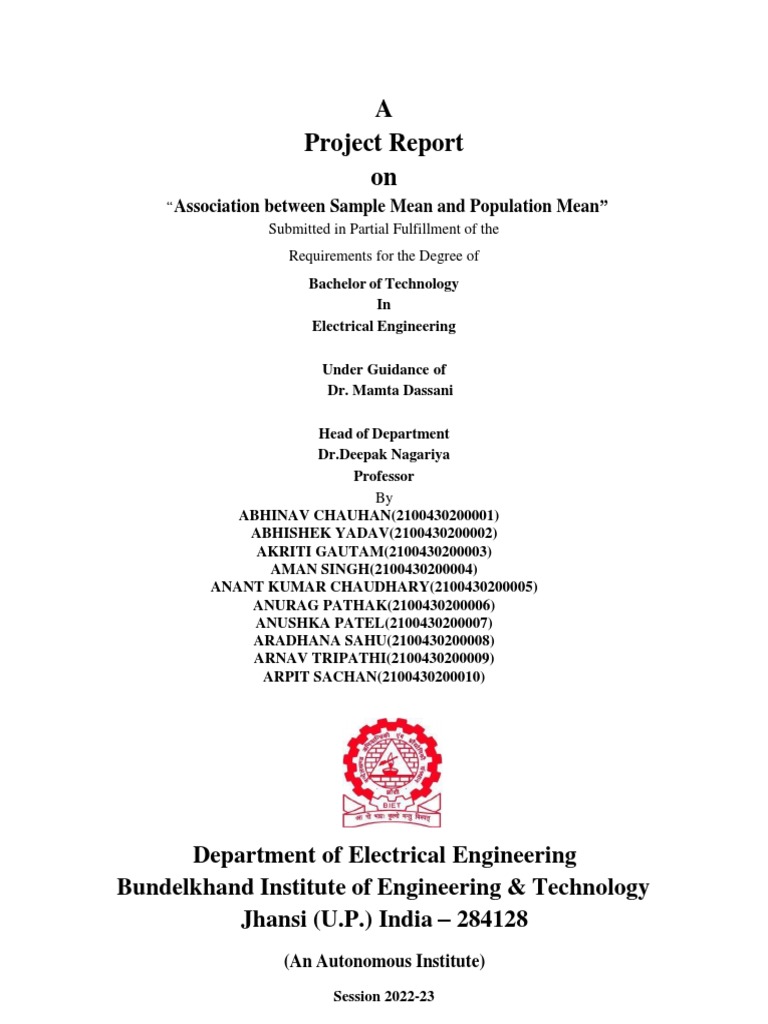 Project Report On Engineering Mathmatics | PDF
