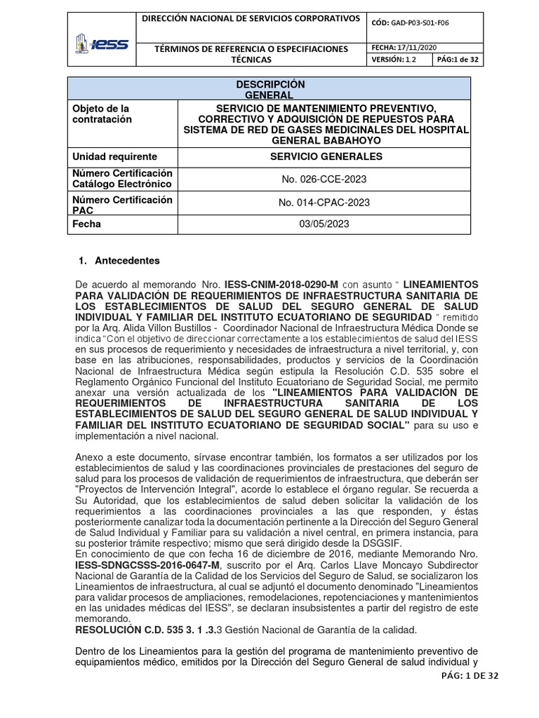 No. 026-CCE-2023 No. 014-CPAC-2023 03/05/2023: CÓD: GAD-P03-S01-F06 | PDF | Hospital