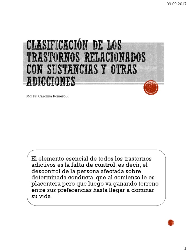 Trastornos por consumo de sustancias y juego patológico | PDF | Manual Diagnóstico y Estadístico ...