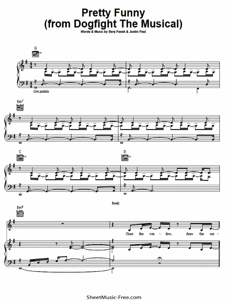Pretty Funny Sheet Music From Dogfight | PDF