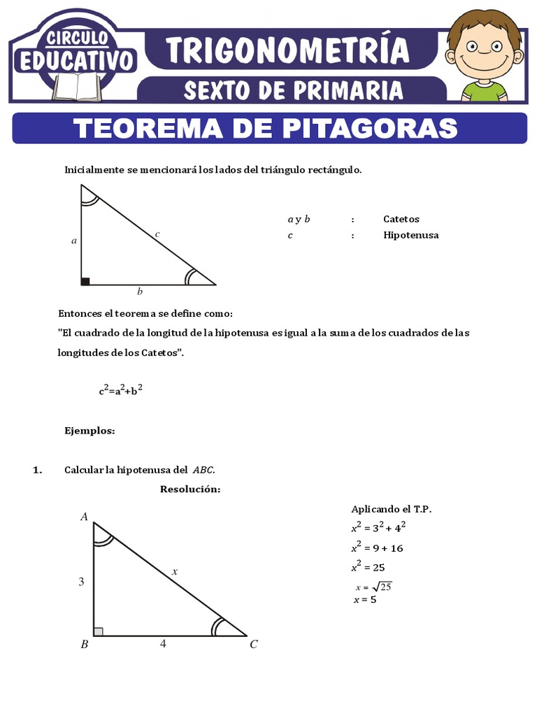 Ejercicios Del Teorema de Pitagoras | PDF