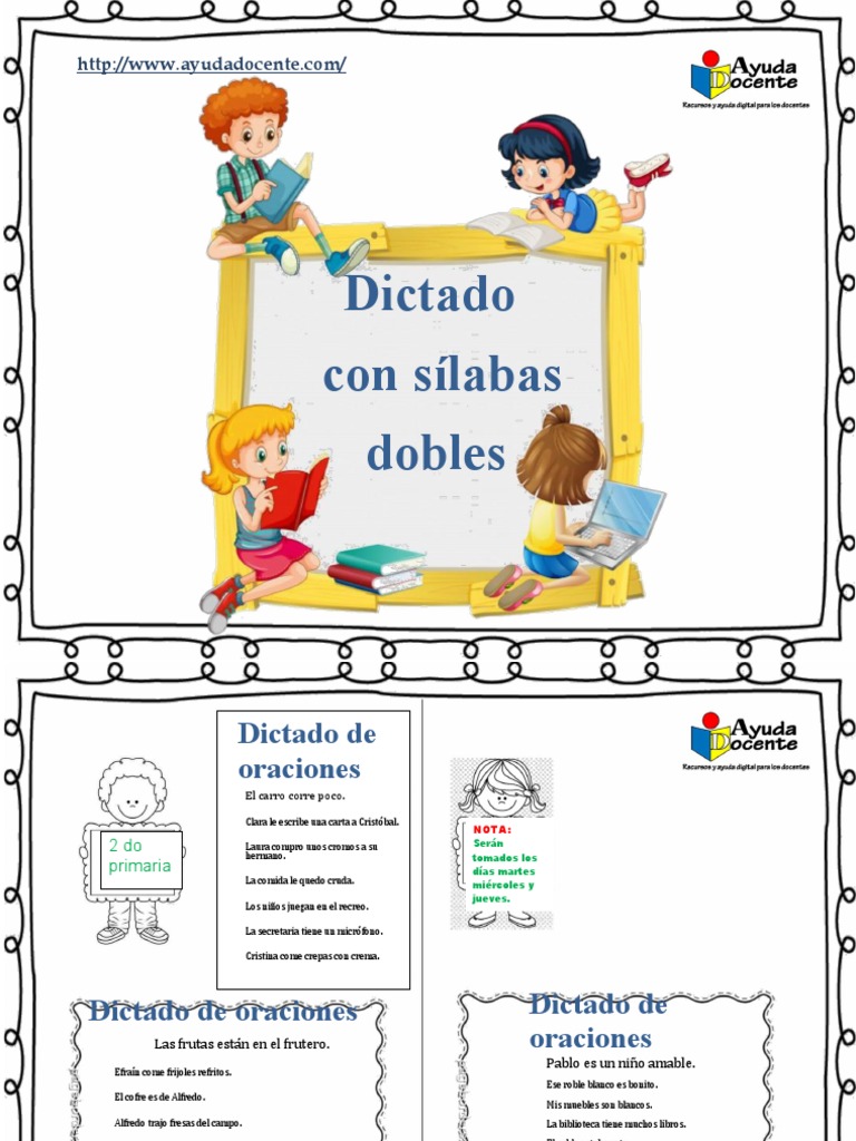 Dictado Con Silabas Dobles | PDF