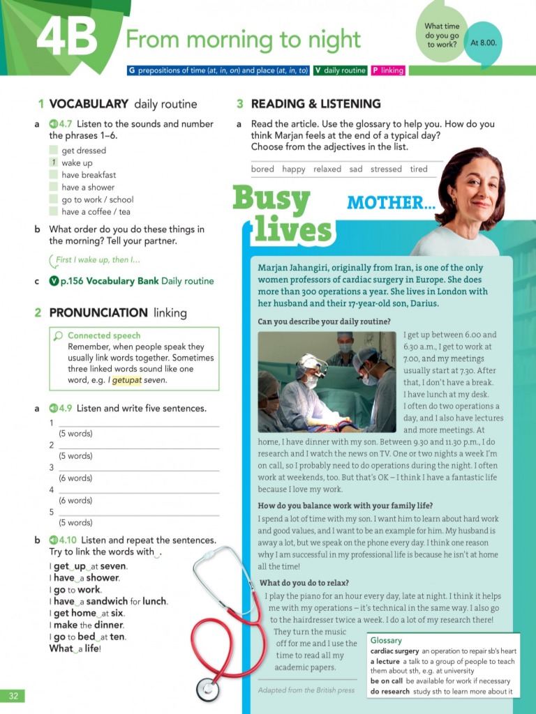 EF EL UNIT 4B Dailty Routine | PDF