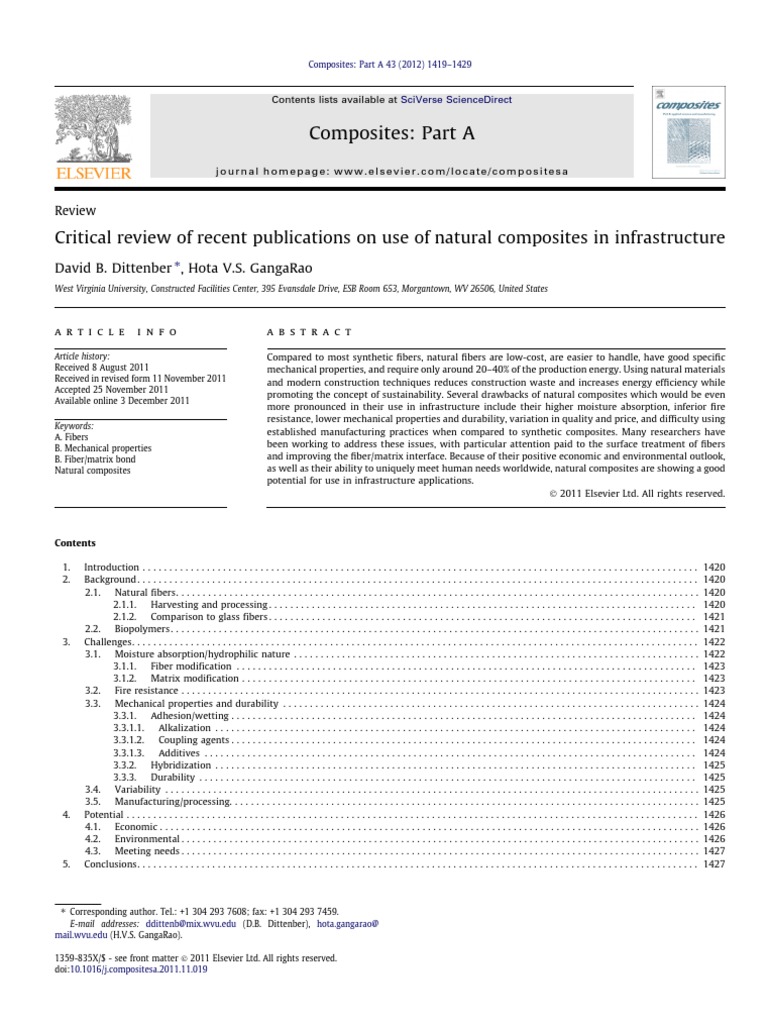 Critical Review of Recent Publications On Use of Natural Composites ...