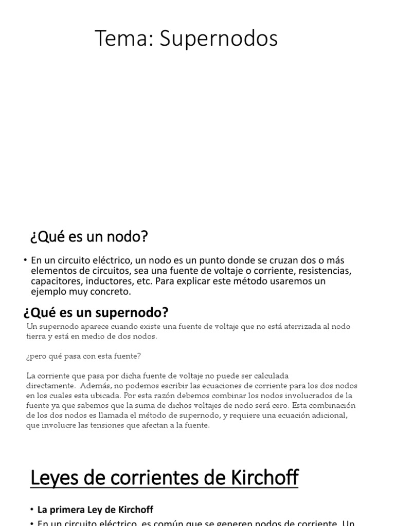 Análisis de Supernodos en Circuitos | PDF | Red eléctrica | Ingenieria ...