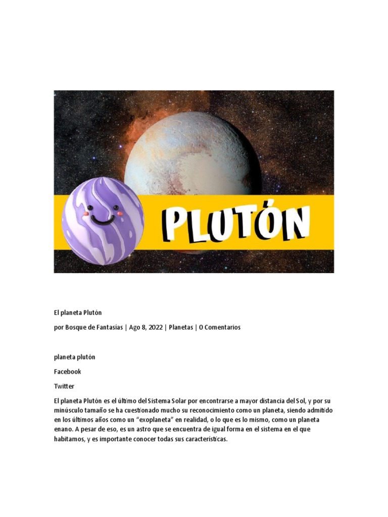 Características de Plutón, el Planeta Enano | PDF | Plutón | Planetas