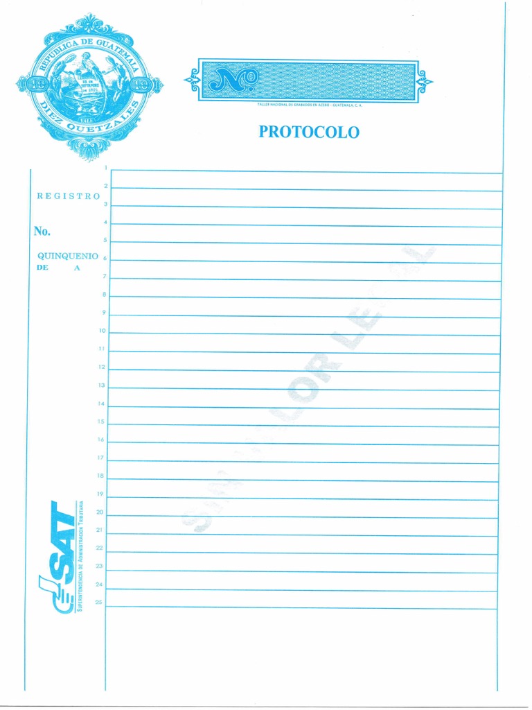 Anverso Hoja de Papel Sellado Especial para Protocolo USO DIDÁCTICO | PDF