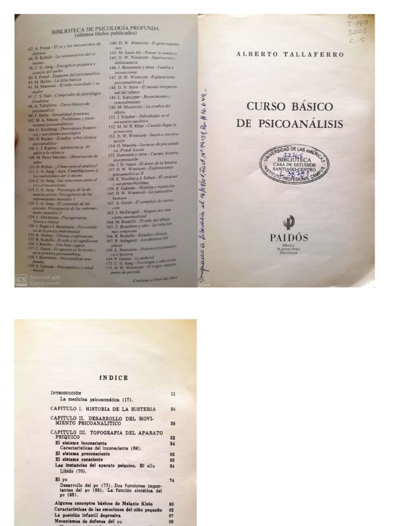Curso Básico de Psicoanálisis(a.tallaferro) | PDF