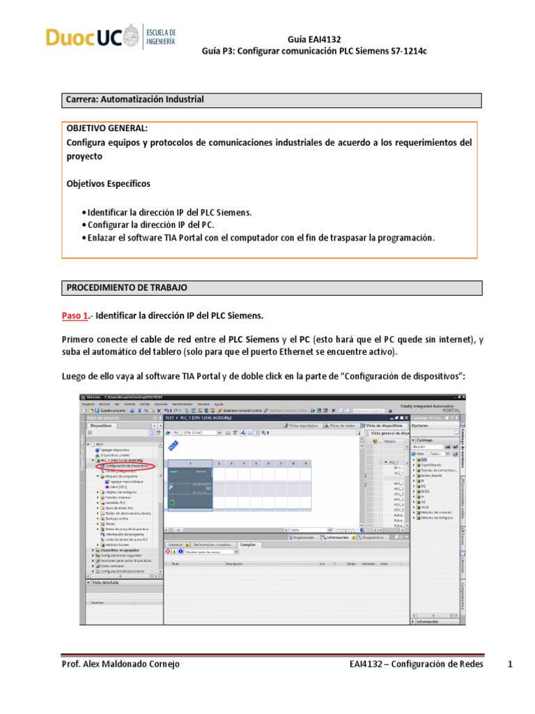 P3 Configurar Comunicación y Pasar Programa A PLC Siemens | PDF ...