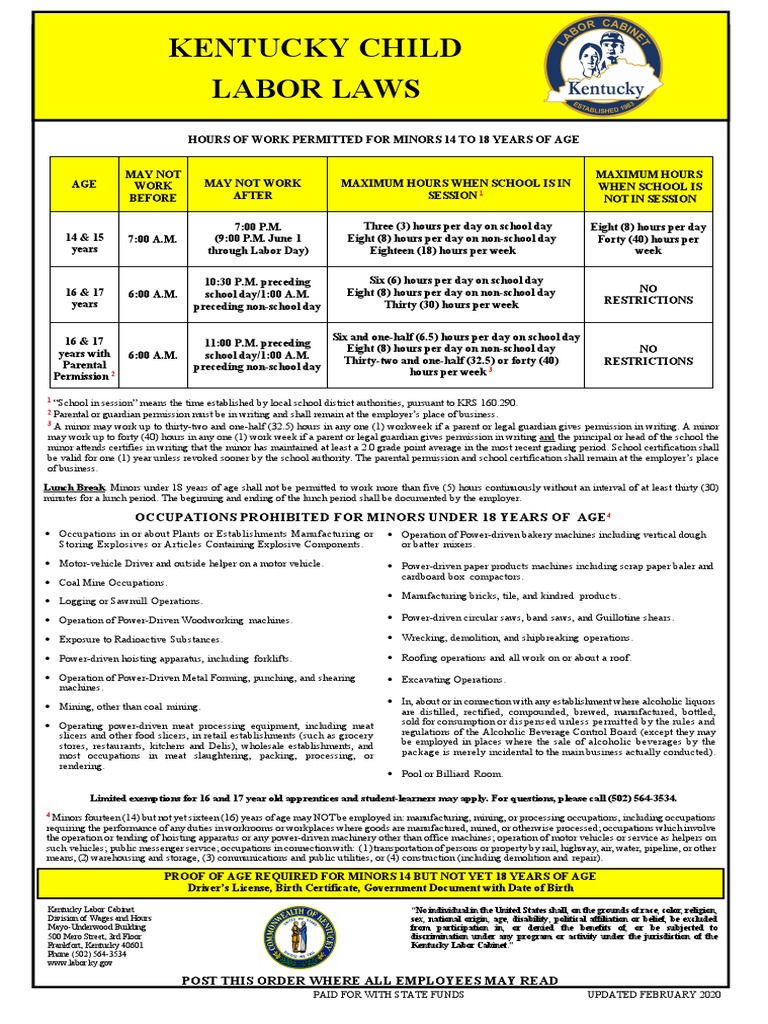 KY Child Labor Poster English | PDF