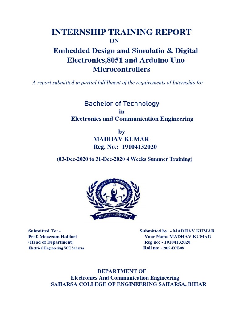Internship Training Report-1 | PDF | Technology & Engineering
