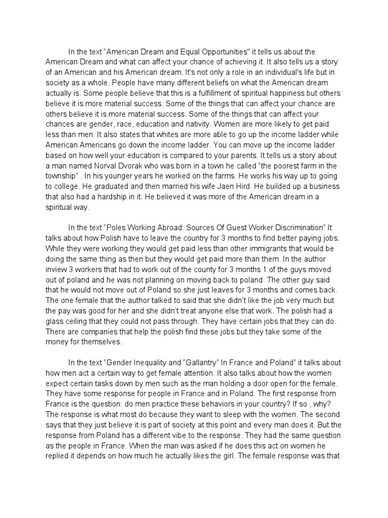 Inequality Project | PDF | American Dream | Gender Inequality