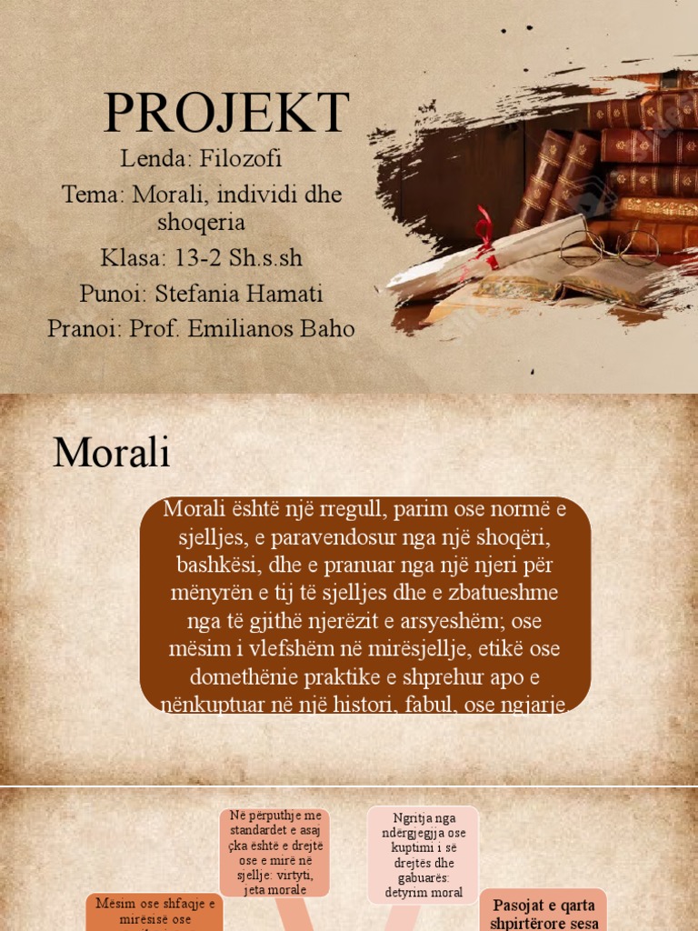 Filozofi Projekt Morali Dhe Individi | PDF