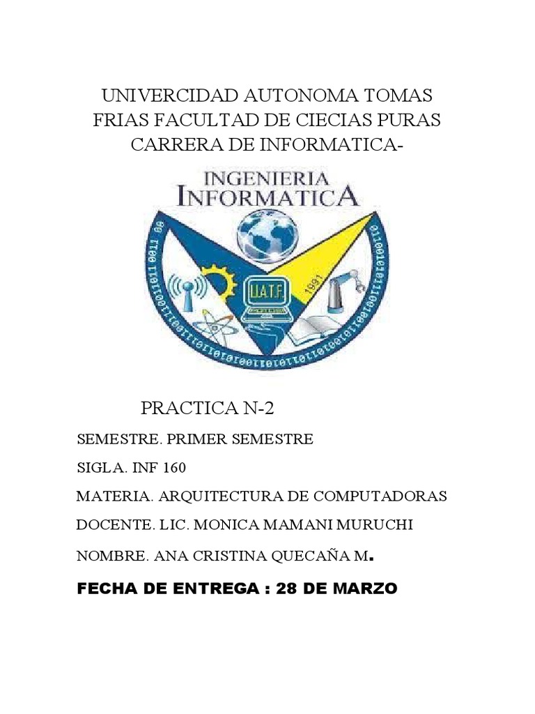 Caratula Informatica | PDF