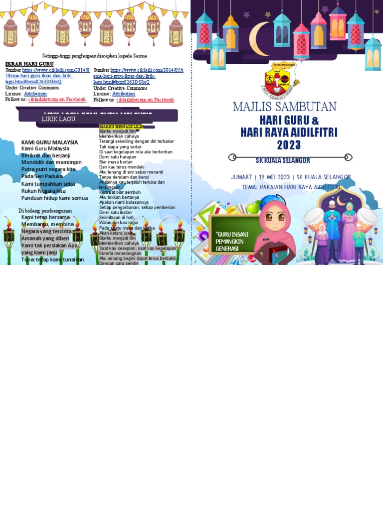 Buku Program Hari Raya Dan Guru 2022 1 | PDF
