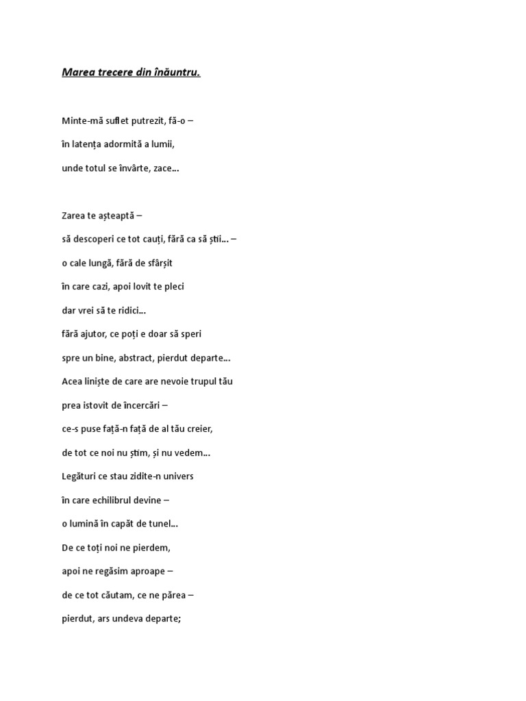 Marea Trecere Din Inauntru | PDF