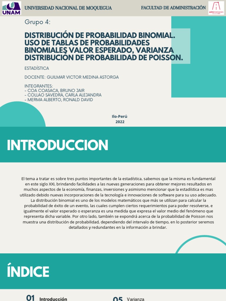 Probabilidad Binomial y Poisson, Valor Esperado | PDF | Distribución de veneno | Enseñanza de ...